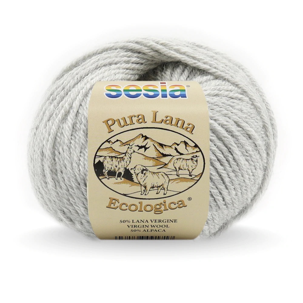 Gomitolo Lana Ecologica, Sesia - Tonalità Grigio Mélange